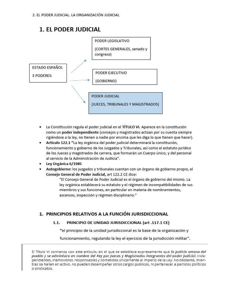 Tema 1. El Poder Judicial | PDF | Judicaturas | Jurisdicción