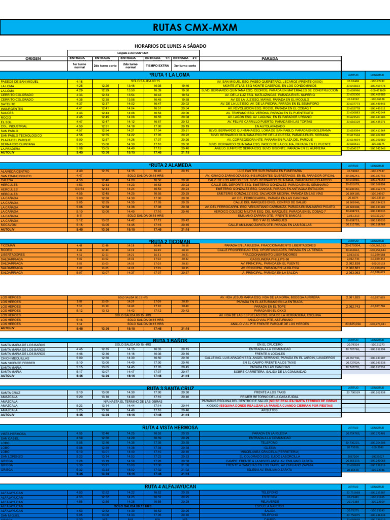 Rutas Autoliv CMX | PDF | México | Militares de mexico