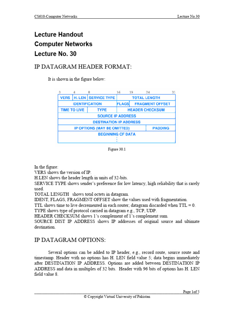 Lec 30 | PDF | Internet Protocols | Computer Network