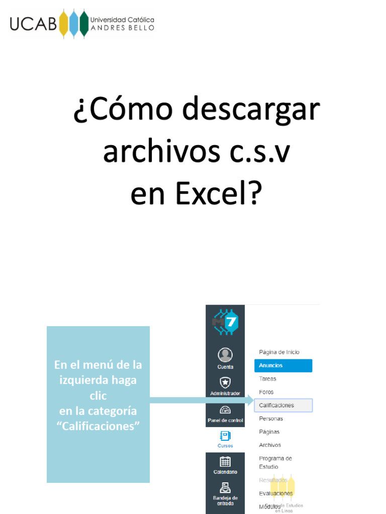 Instructivo Cómo Descargar Archivos CSV en Excel | PDF