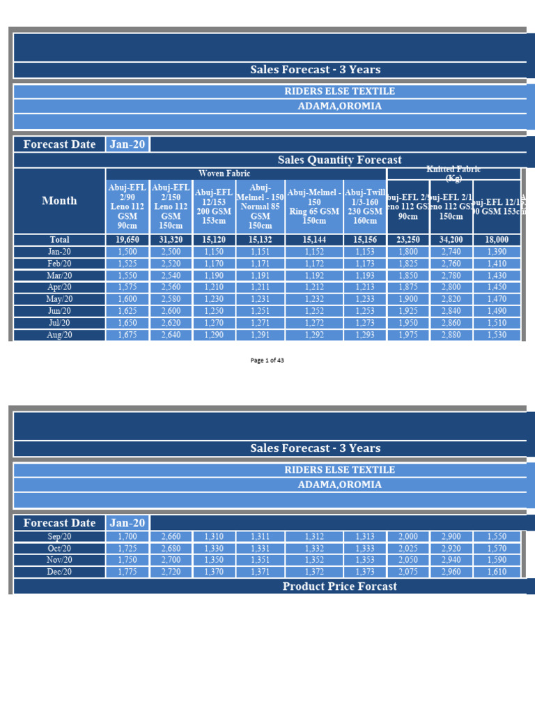 Sales Forecast Template | PDF | Business | Financial Economics