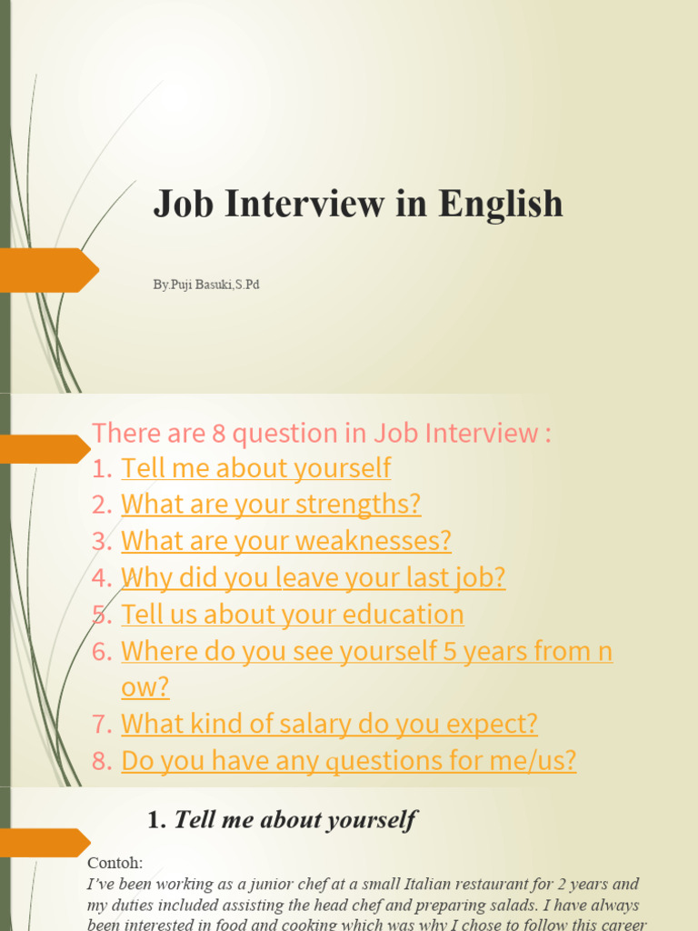 Job Interview in English | PDF