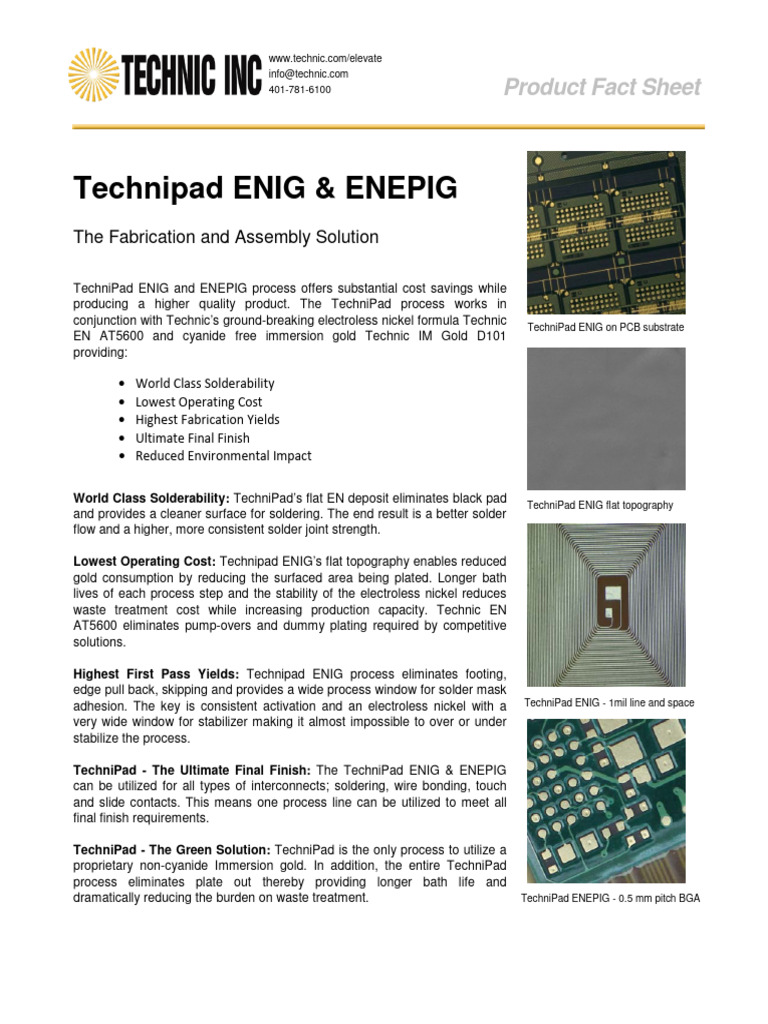 TechniPad ENIG & ENEPIG Process Benefits | PDF | Soldering | Printed ...