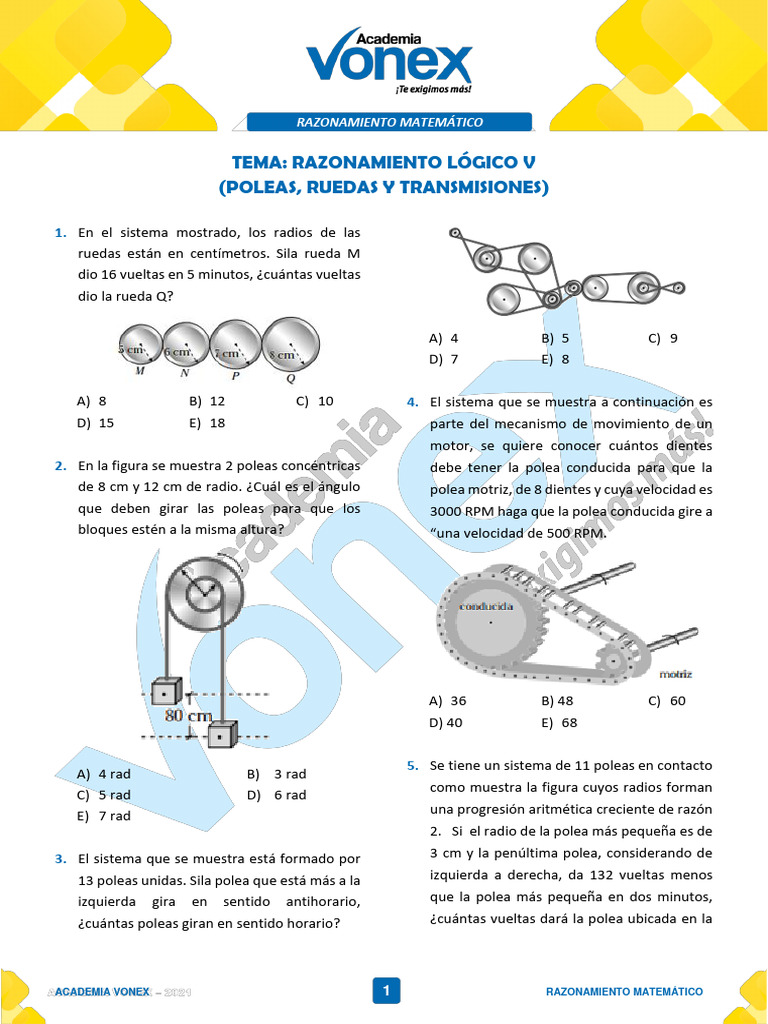Tarea RM Poleas | PDF | Engranaje
