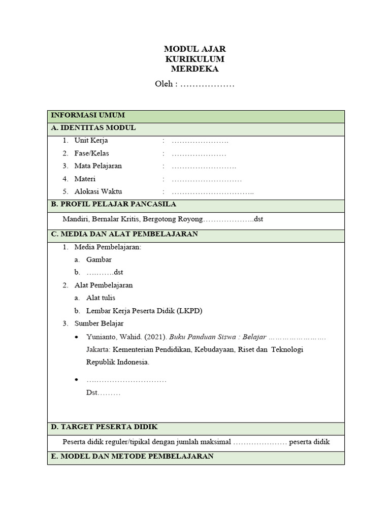 Modul Ajar Kurikulum Merdeka | PDF | Karier & Perkembangan