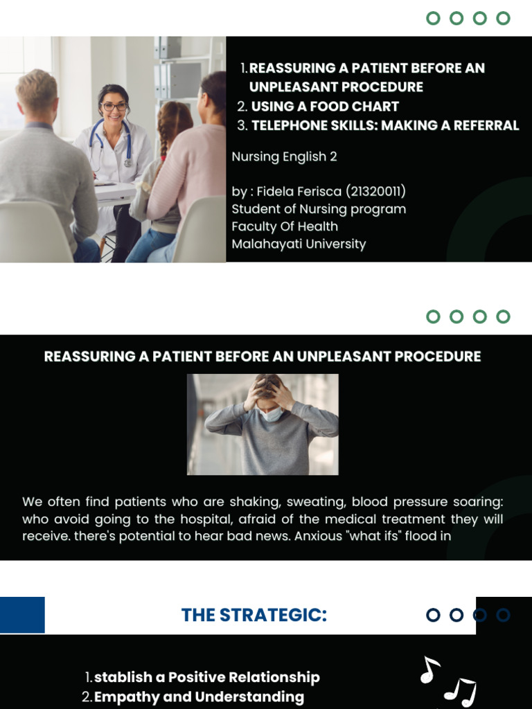 Reassuring A Patient Before An Unpleasant Procedure Using A Food Chart ...