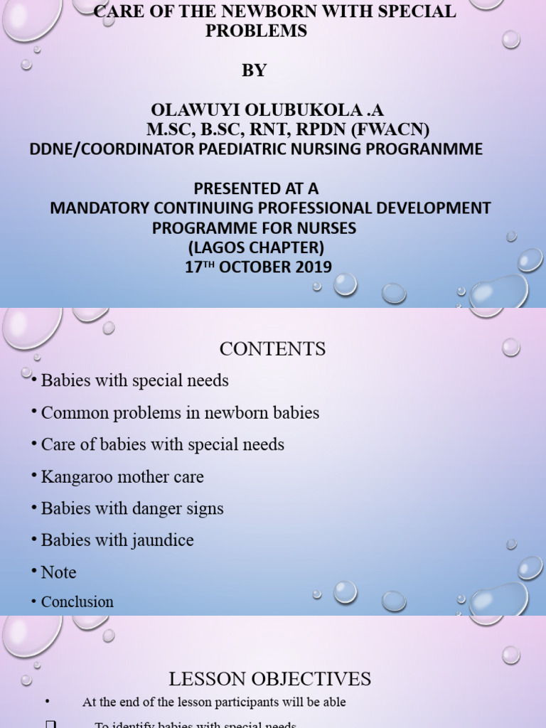 Newborn Care for Special Needs Babies | PDF | Infants | Medicine
