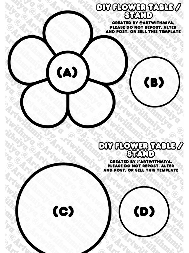 Diy Mini Flower Table Stand Template 3 Pdf