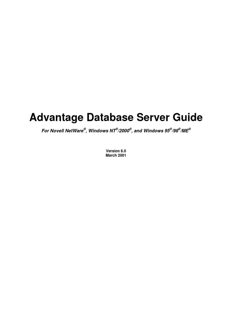 Advantage Database Server | PDF | Microsoft Windows | Windows Registry Advantage Database Server | PDF | Microsoft Windows | Windows Registry