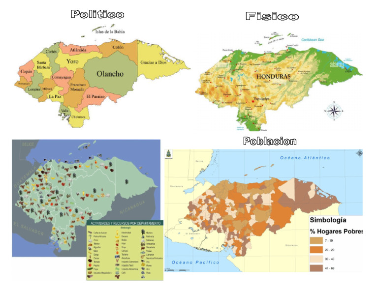4 mapas de honduras | PDF