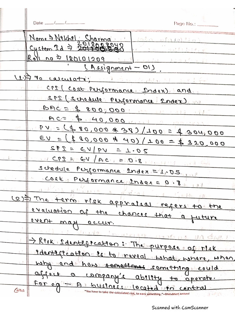 Nikhil Sharma - SPM Assignment 1 | PDF