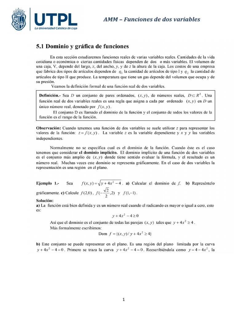 01 Funciones de Dos Variables y Funciones Vectoriales | PDF | Vector Euclidiano | Curva