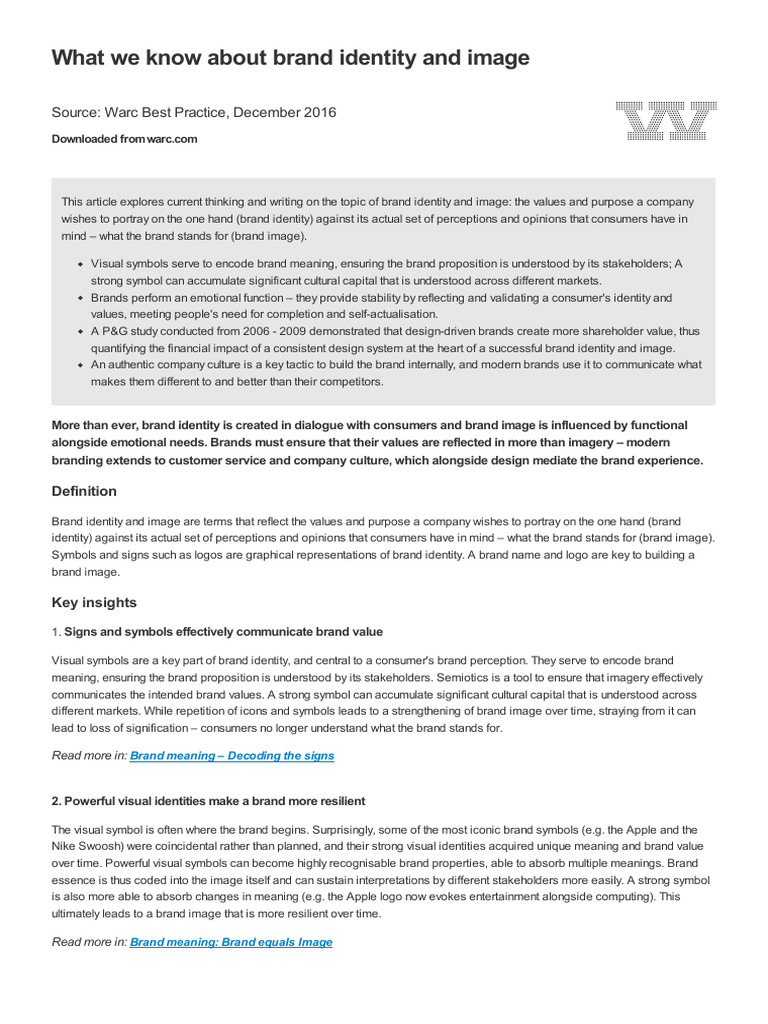 What We Know About Brand Identity and Image-1 | PDF | Brand | Symbols