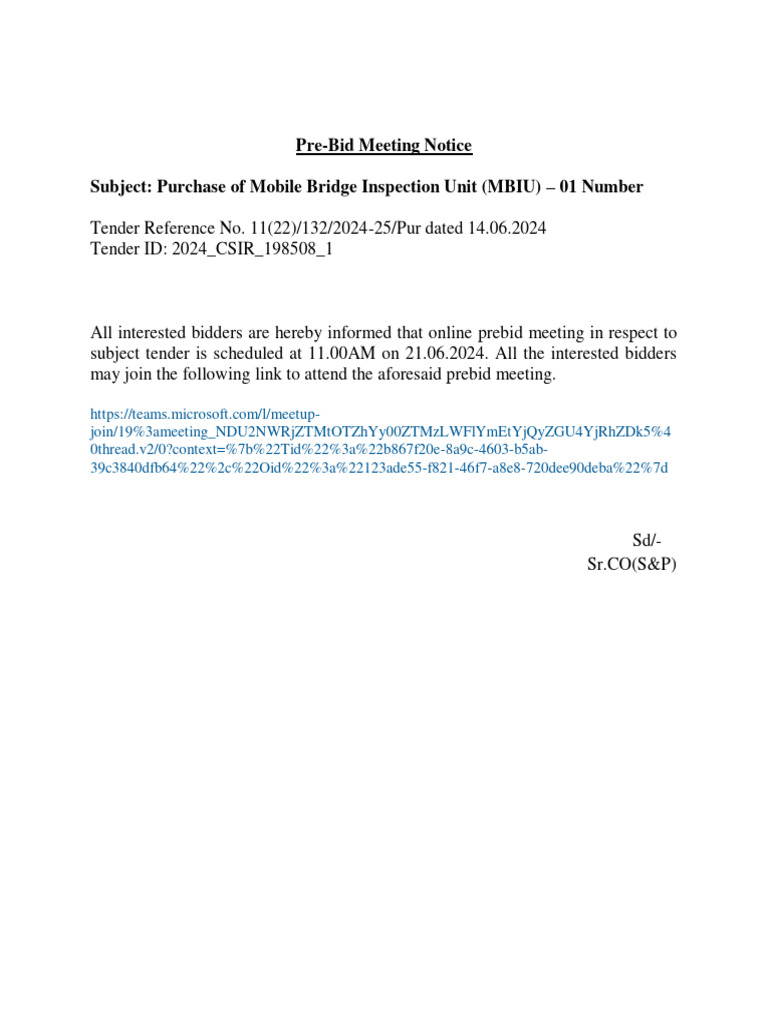 Addendum (Notice For Pre Bid Meeting) | PDF | Finance & Money ...