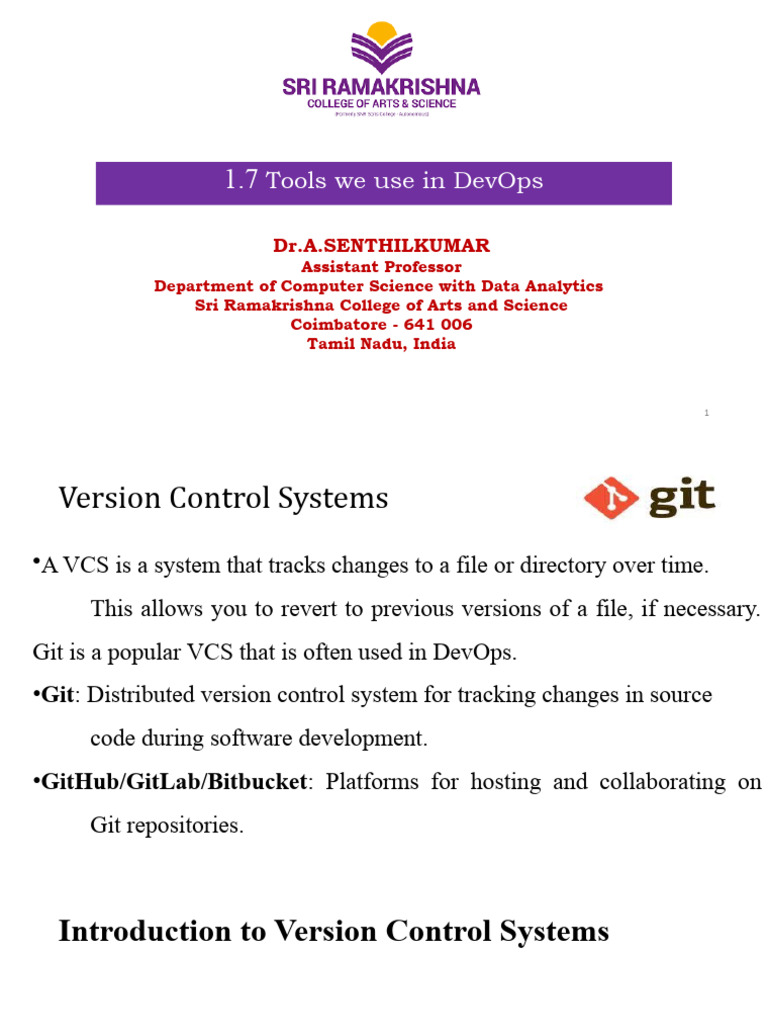 1.7 Tools We Use in DevOps | PDF | Version Control | Computing