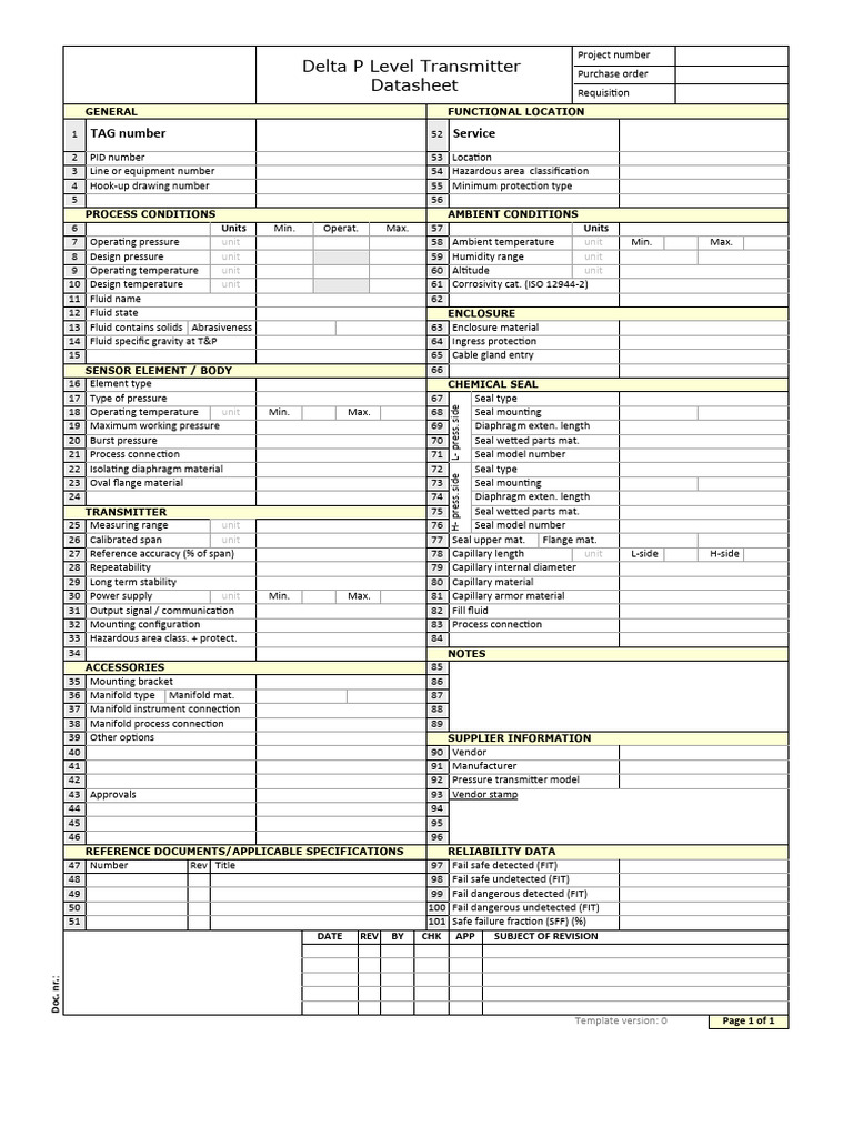 Delta P Level Transmitter Datasheet | PDF | Mechanical Engineering