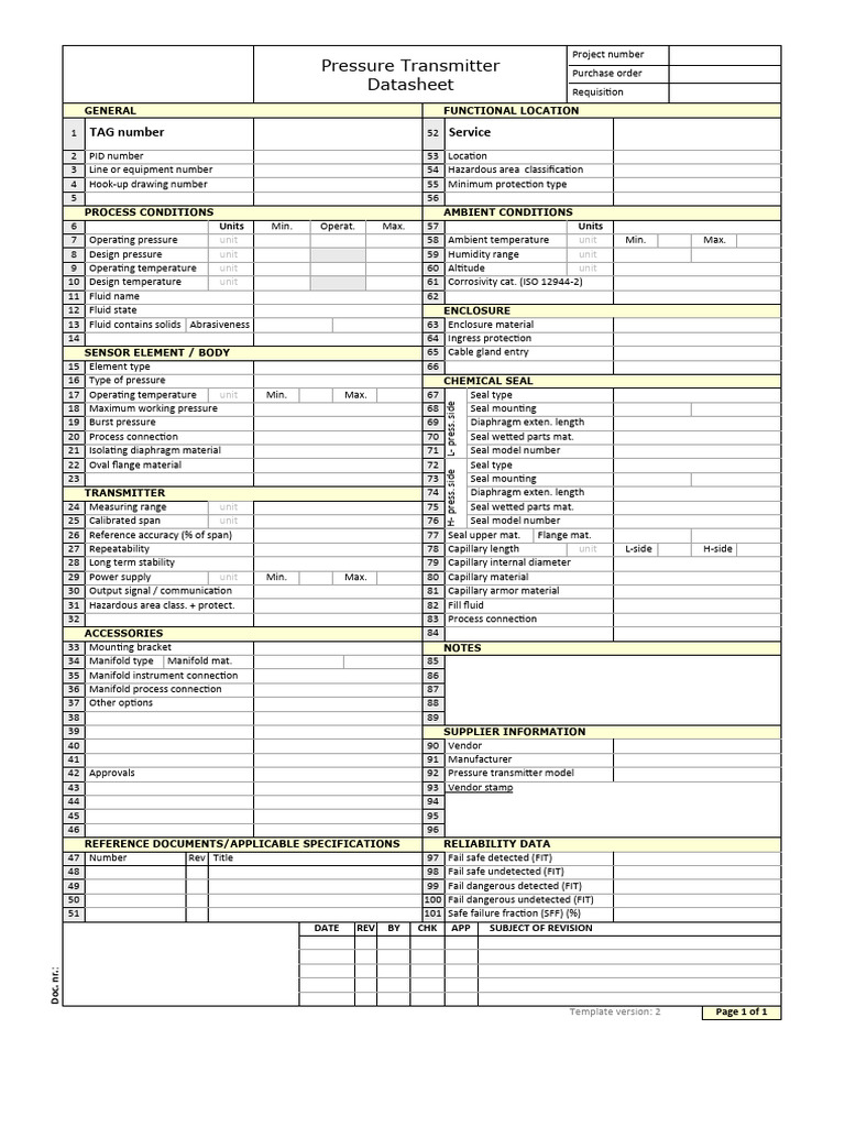 Pressure Transmitter Template Small | PDF | Pressure Measurement ...
