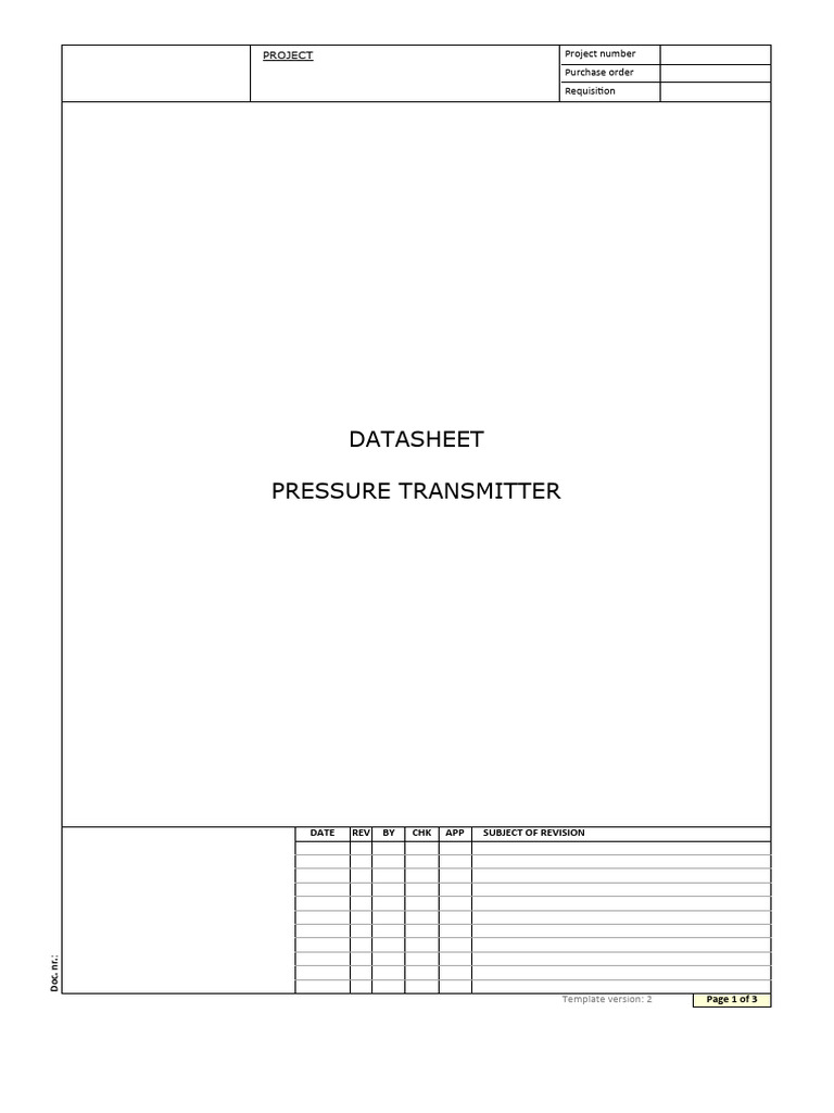 Pressure Transmitter Template Large | PDF | Pressure Measurement ...