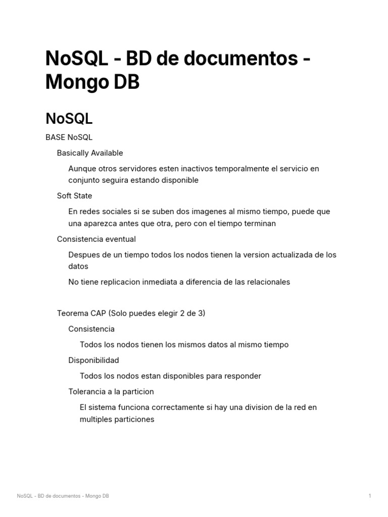 NoSQL - BD de Documentos - Mongo DB | PDF | No Sql | Software