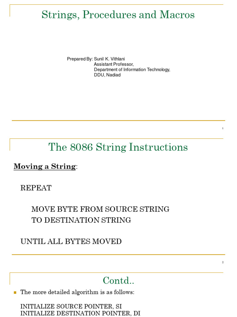 Strings Procedures And Macros Pdf Pointer Computer Programming 1211