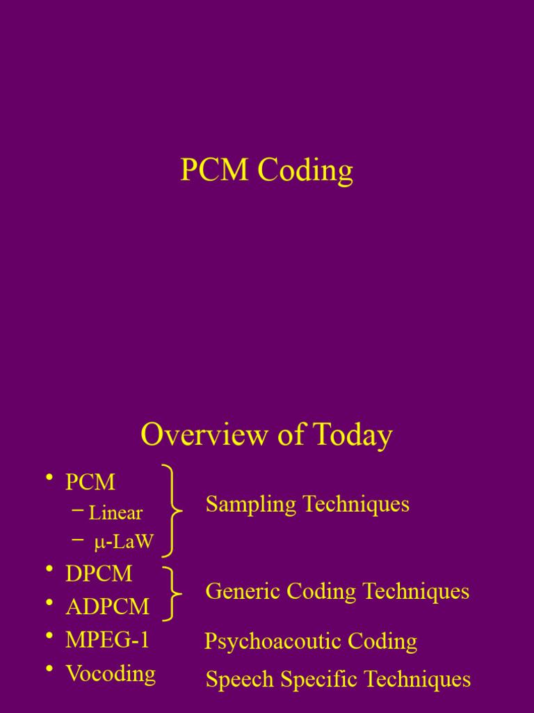 CTN521 - 3 PCM Coding | PDF | Sampling (Signal Processing) | Digital Audio