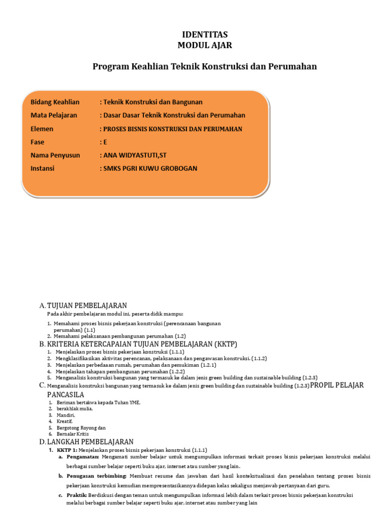 Modul Ajar Dasar-dasar Teknik Konstruksi dan Perumahan - Proses Bisnis ...