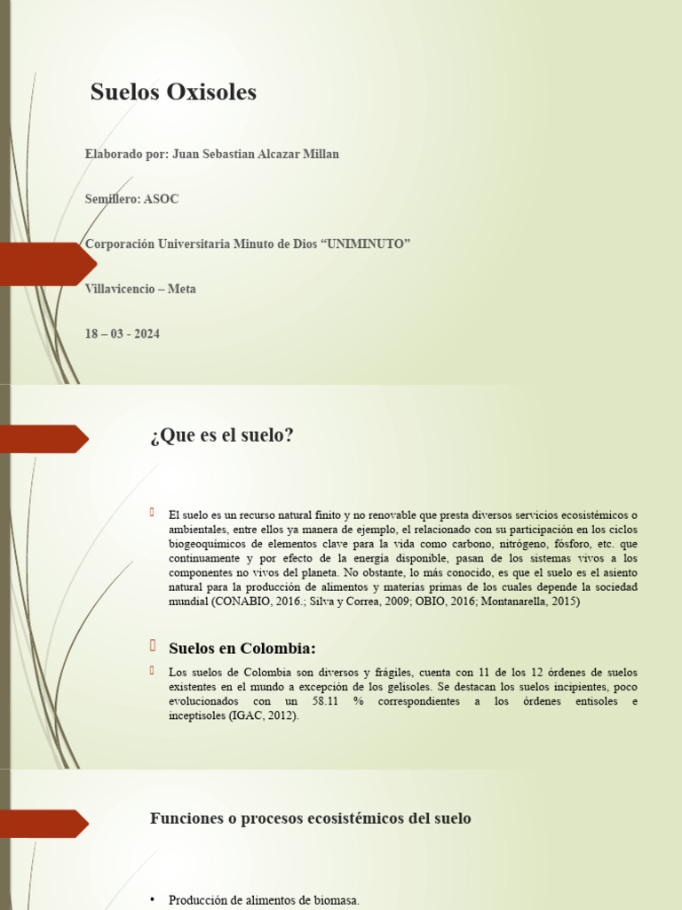 Suelos Oxisoles Juan Alcazar. | PDF | Meteorización | Entorno natural