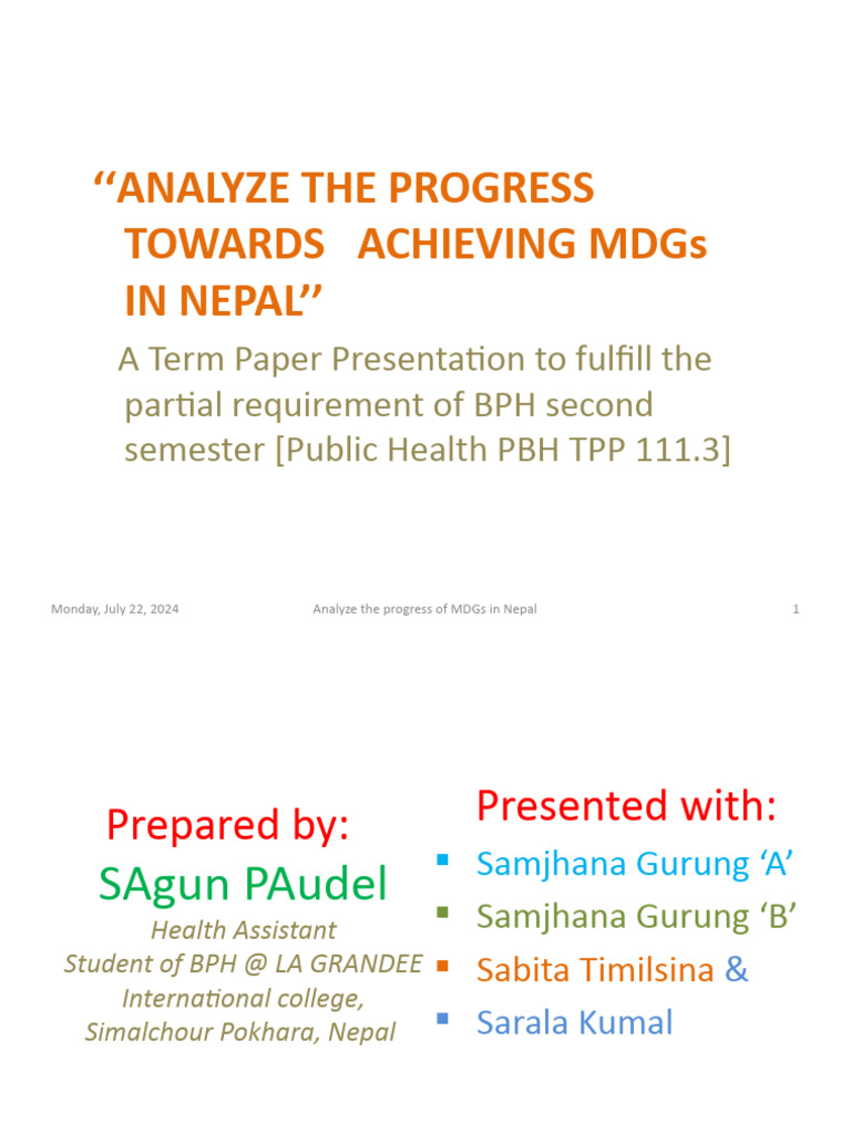 Nepal's MDGs Progress Analysis 2024 | PDF | Millennium Development ...