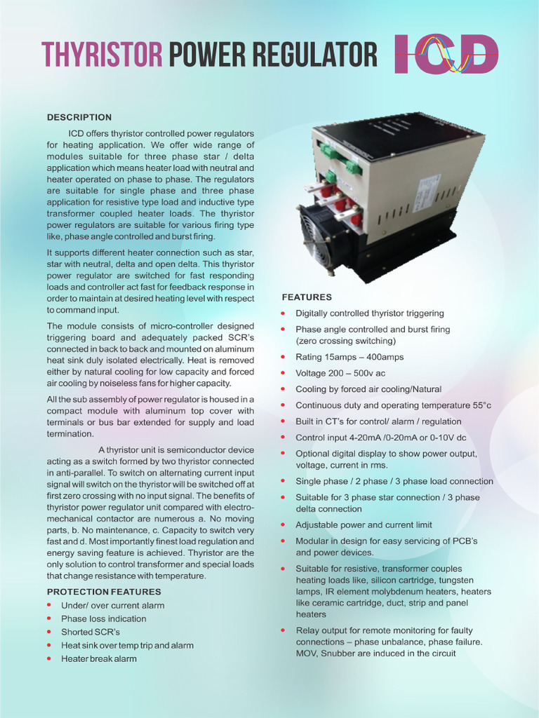 Product Brochure Thyristor Power Regulator | PDF