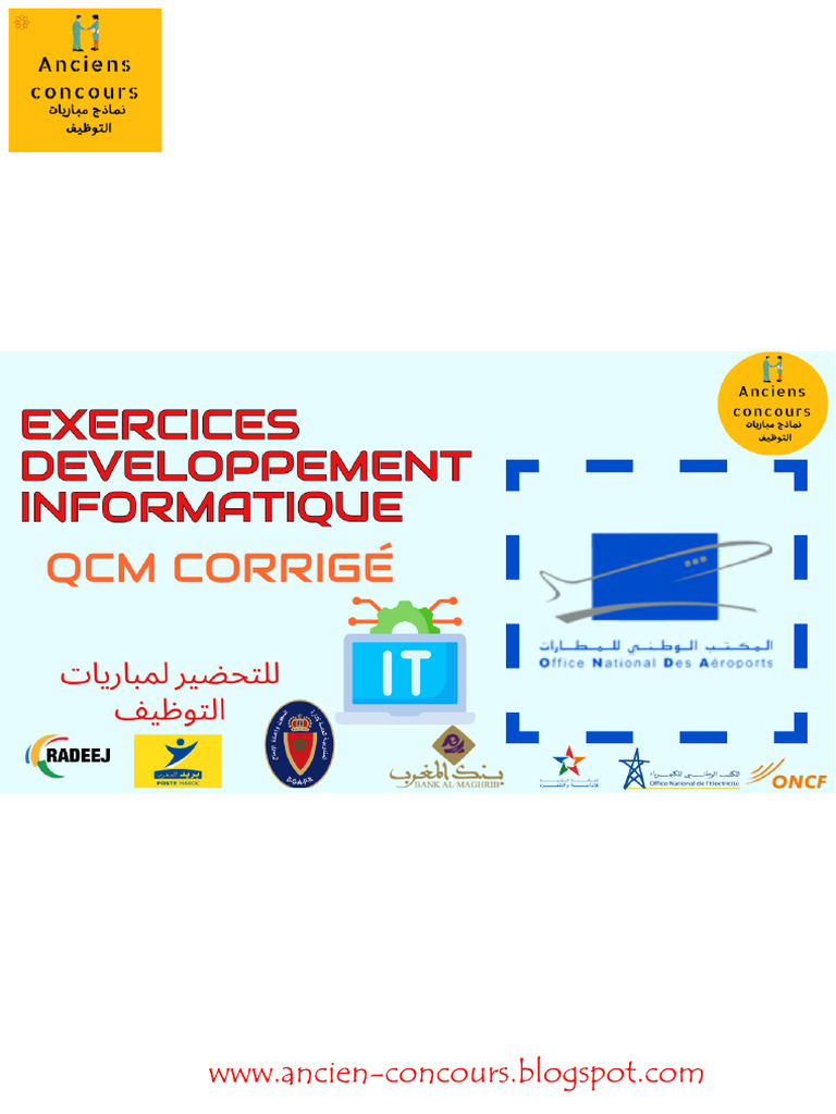 QCM Corrigé Développement Informatique Et Genie Informatique | PDF | Itil | Informatique