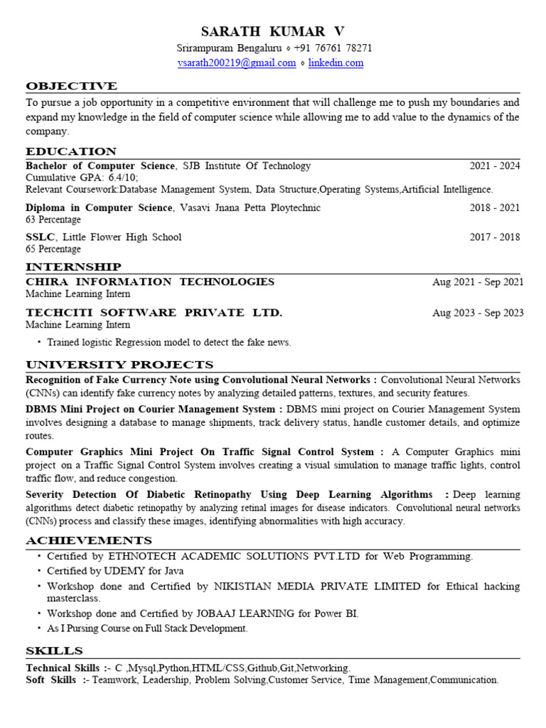 Resume For IT | PDF | Machine Learning | Deep Learning