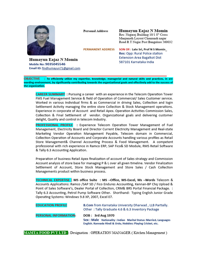 Humayun New Updated CV 2023-2-1 | PDF | Sales | Marketing