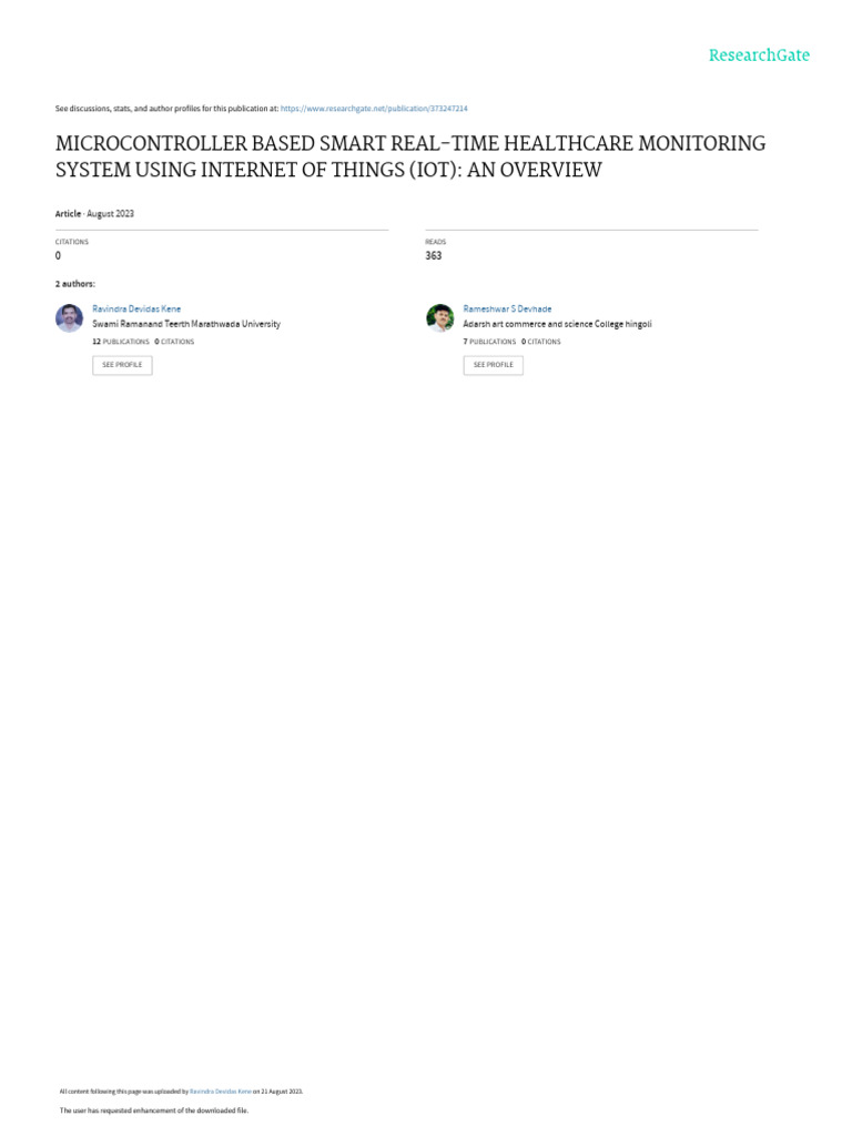 Microcontroller Based Smart Real-Time Healthcare Monitoring System Using Internet of Things (Iot ...