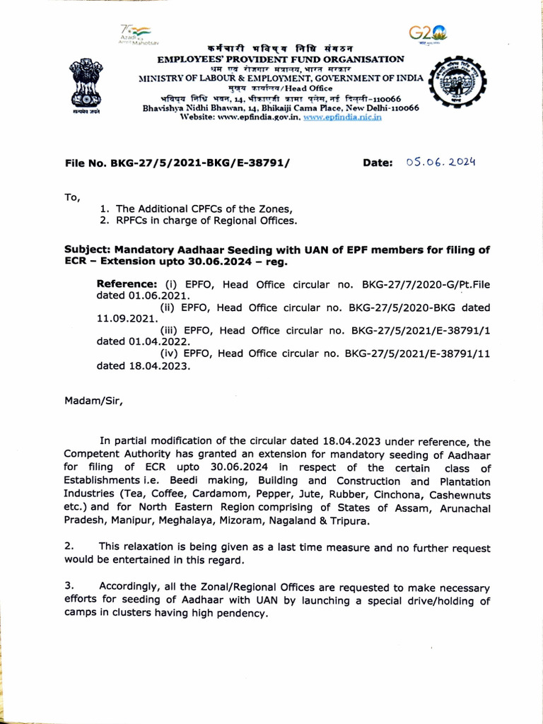 Mandatory Aadhaar Seeding 11062024 | PDF | Government Of India ...