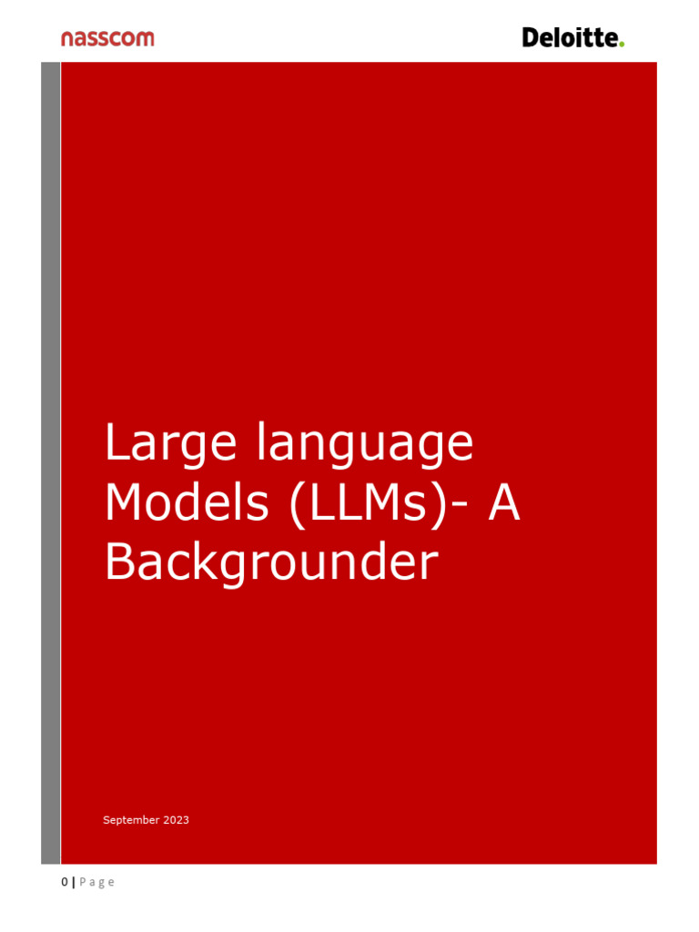 In Consulting Nasscom Deloitte Paper Large Language Models LLMs Noexp ... In Consulting Nasscom Deloitte Paper Large Language Models LLMs Noexp ...