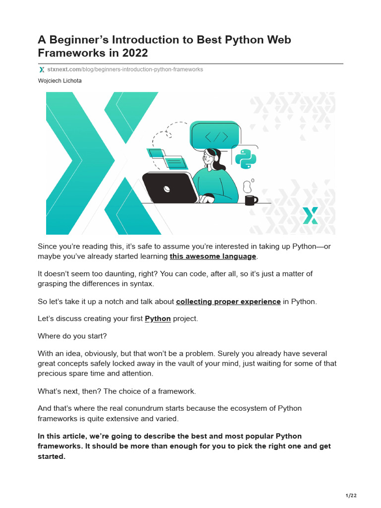 A Beginners Introduction To Best Python Web Frameworks in 2022 | PDF | Software Framework ...