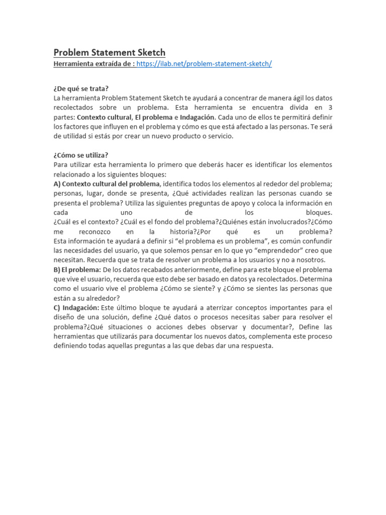 Guia Complementaria Problem Statement Sketch | PDF