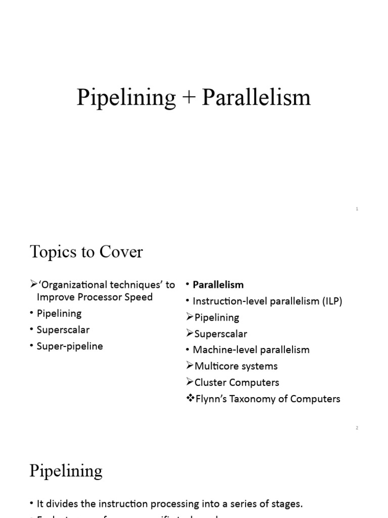 Lecture 06 - (New) Pipelining and Parallelism | PDF | Parallel Computing | Central Processing Unit