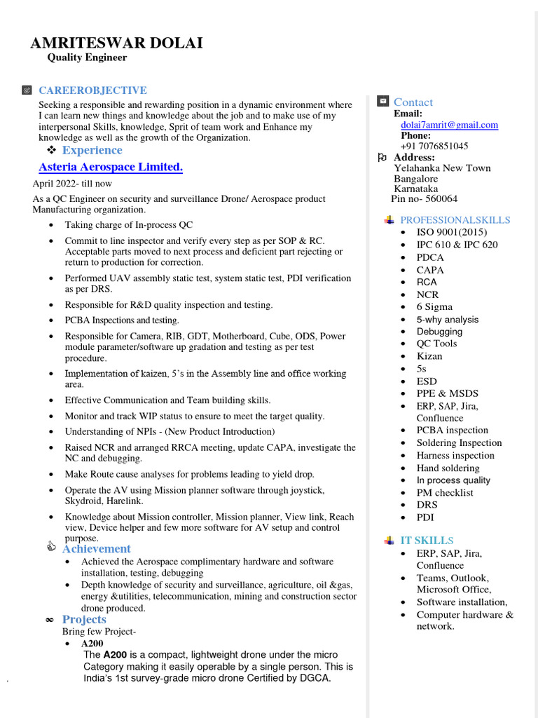 Amrit CV - Converted - by - Abcdpdf | PDF | Unmanned Aerial Vehicle | Diploma