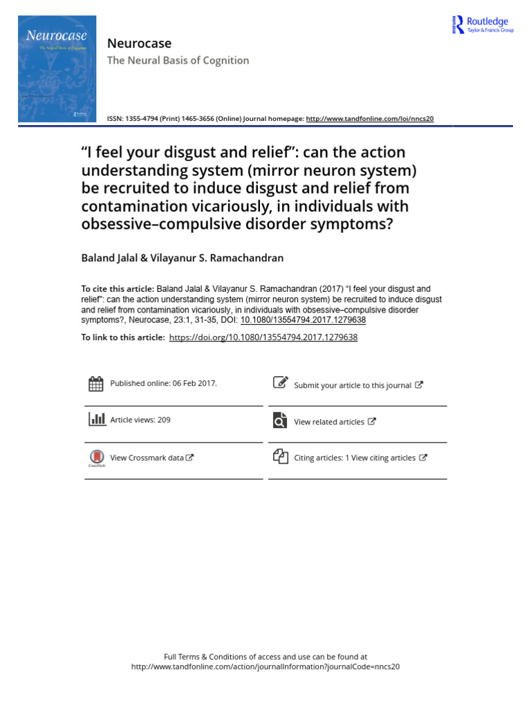 "I Feel Your Disgust and Relief" Can The Action | PDF | Obsessive ...