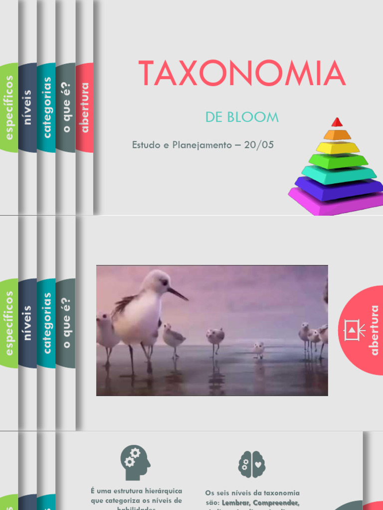 Taxonomia de Bloom 240520 112418 | PDF | Conhecimento | Pensamento