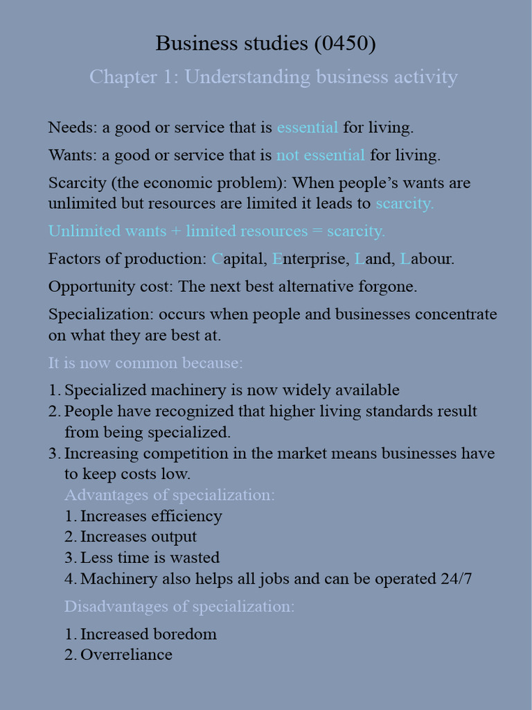 Business Studies Notes | PDF