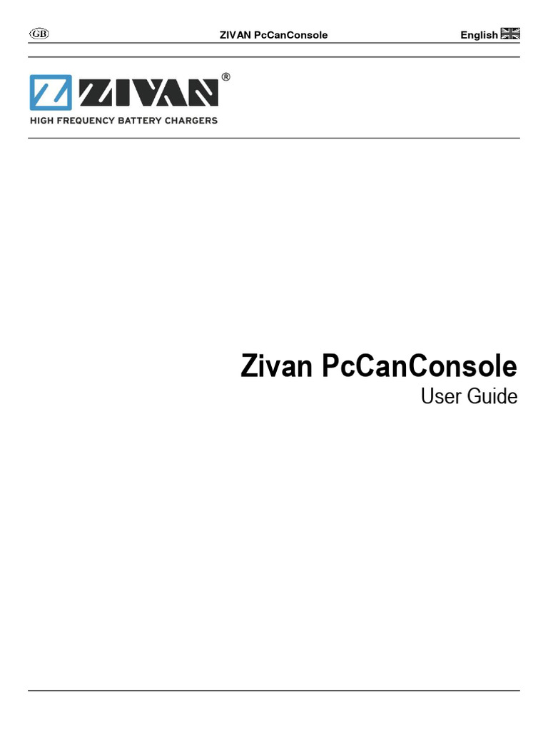 Zivan PcCanConsole User Guide | PDF | Battery Charger | Menu (Computing)