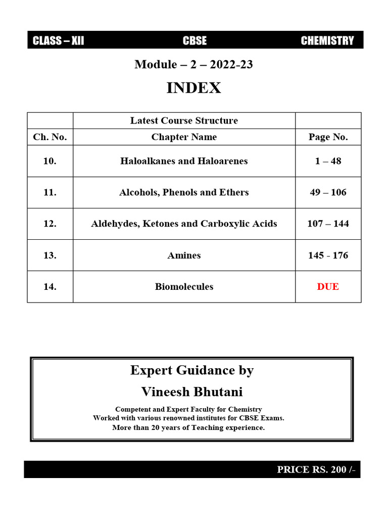 XII CBSE Chemistry Module 2 2022 | PDF | Methyl Group | Chemical Reactions