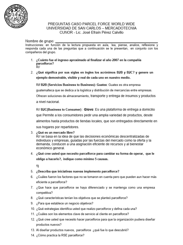 Análisis de Estrategias de Parcel Force | PDF | Business | Marketing