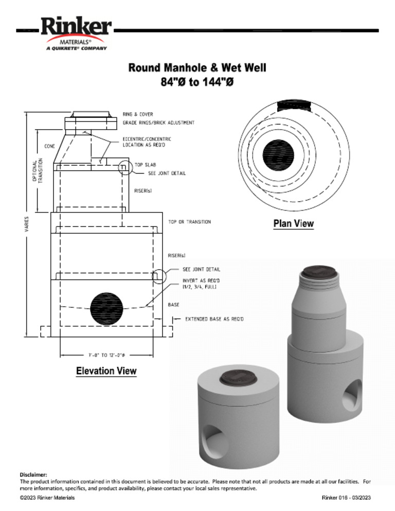Round Manhole and Wet Well 84 144 | PDF