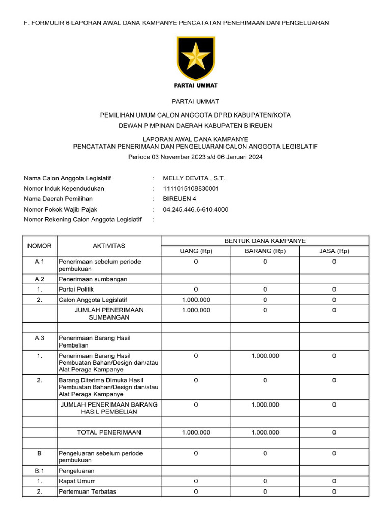 LADK_Perbaikan_Formulir_6_Melly (1) | PDF