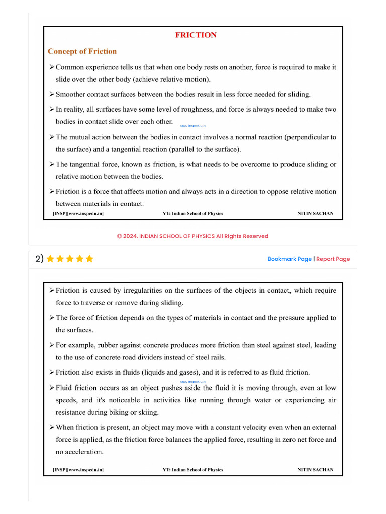 Concept of Friction | PDF | Friction | Materials Science