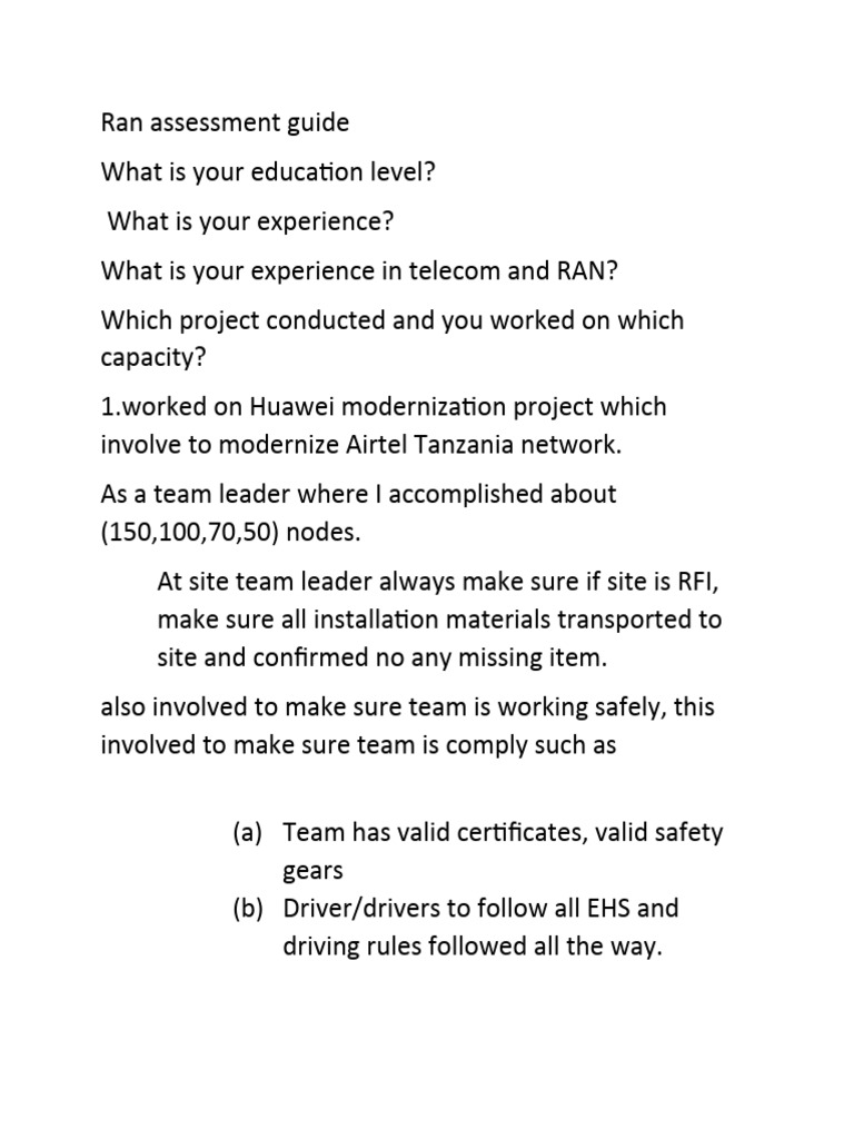 Ran Assessment Guide1 | PDF | 3 G | Mobile Technology
