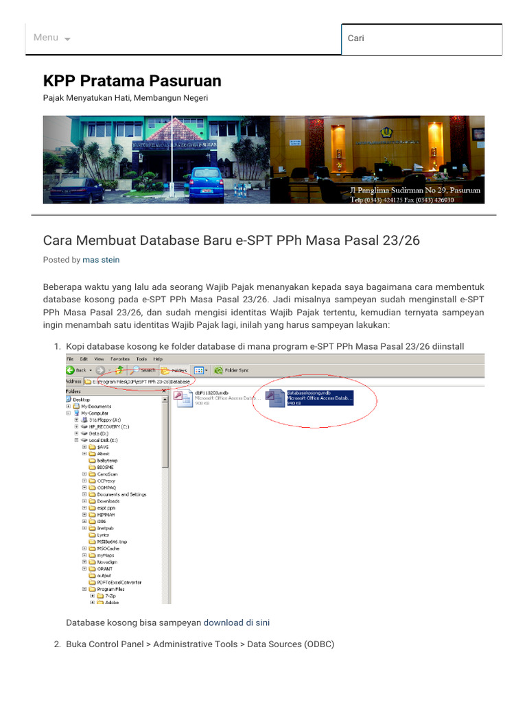 Cara Buat Database e-SPT PPh 23/26 | PDF